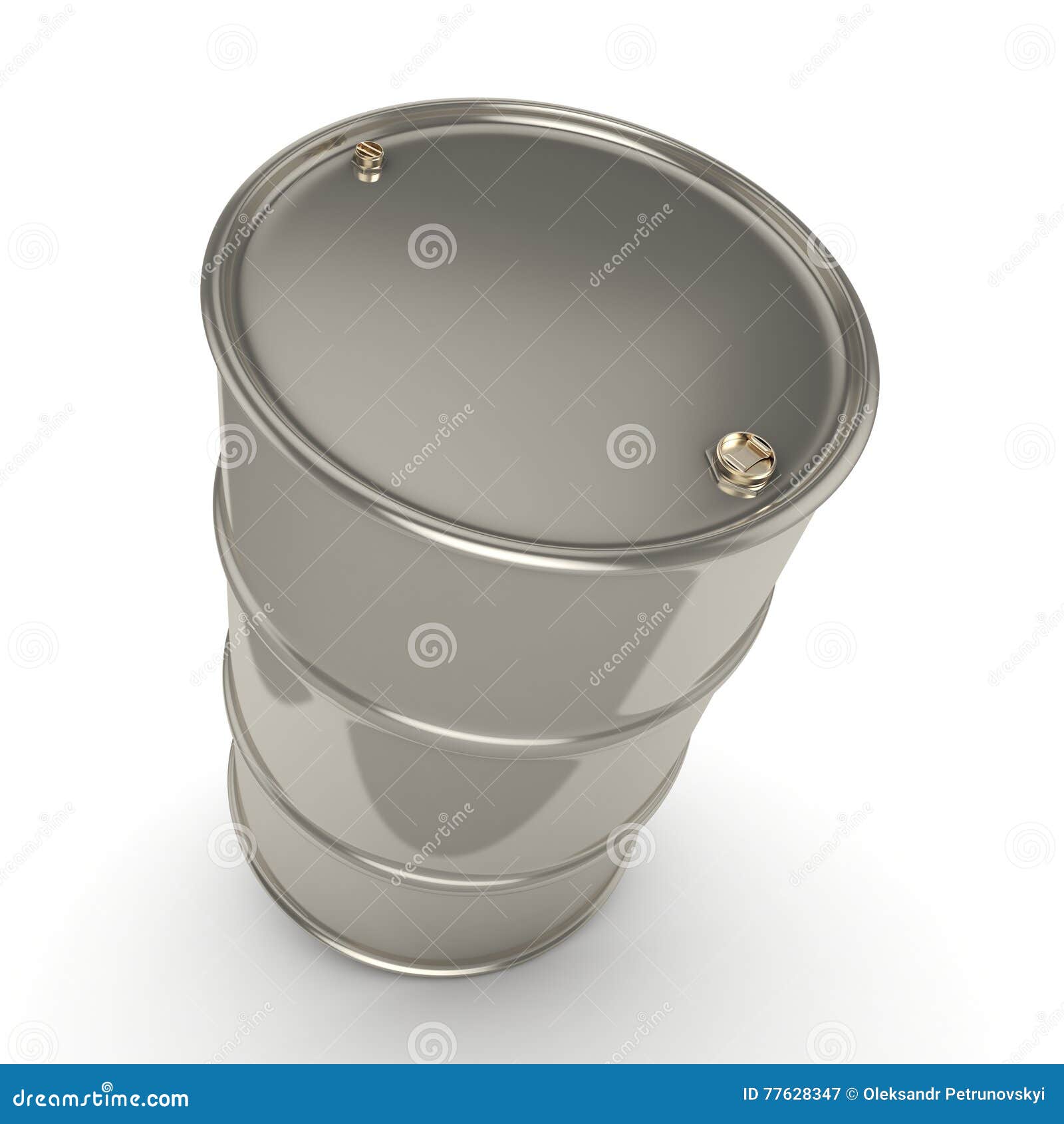 3D Rendering Shiny Chrome Barrel Stock Illustration - Illustration of ...