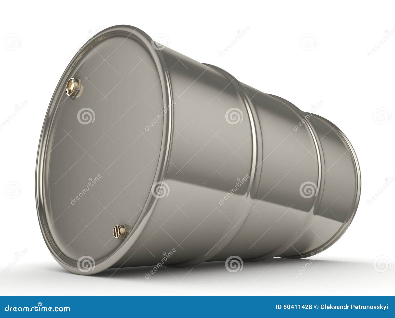 3D Rendering Shiny Chrome Barrel Stock Illustration - Illustration of ...