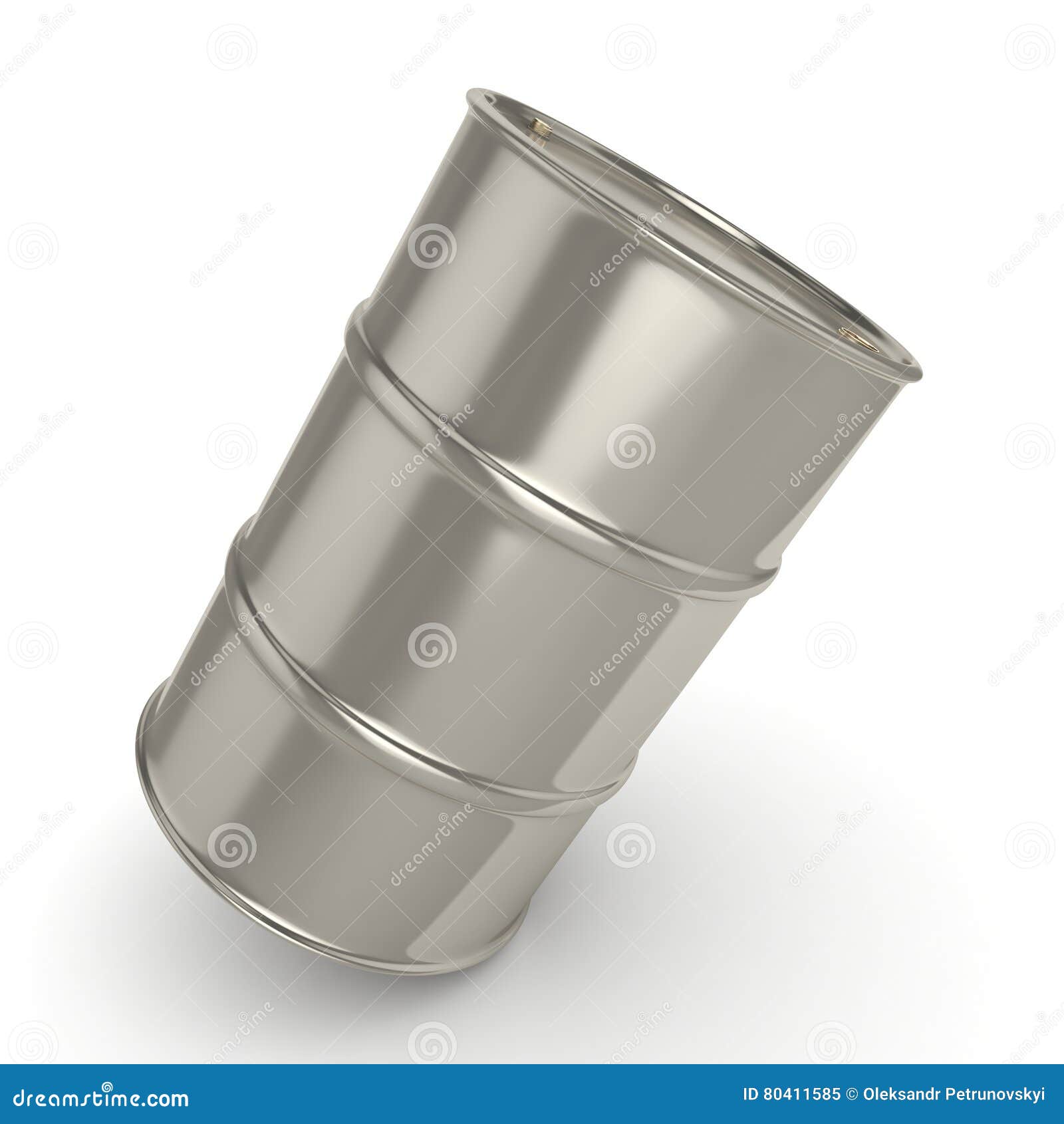 3D Rendering Shiny Chrome Barrel Stock Illustration - Illustration of ...