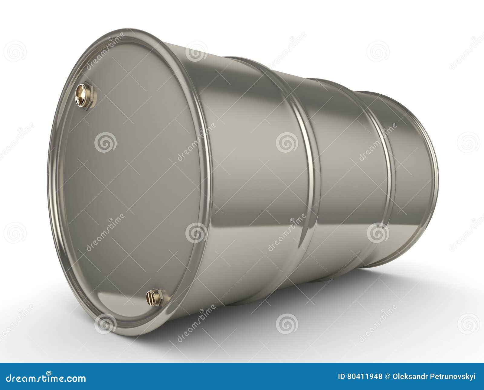 3D Rendering Shiny Chrome Barrel Stock Illustration - Illustration of ...