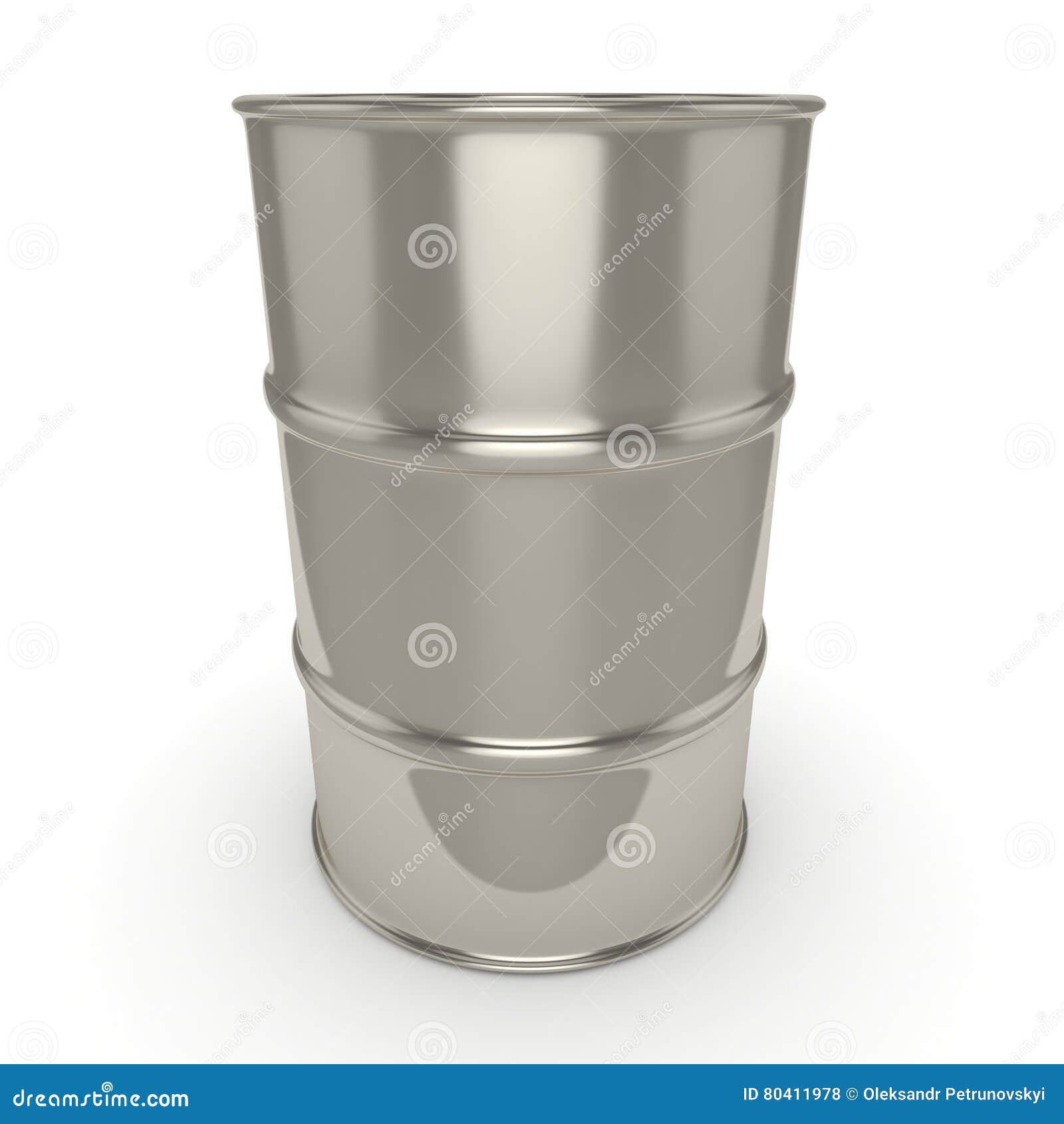 3D Rendering Shiny Chrome Barrel Stock Illustration - Illustration of ...