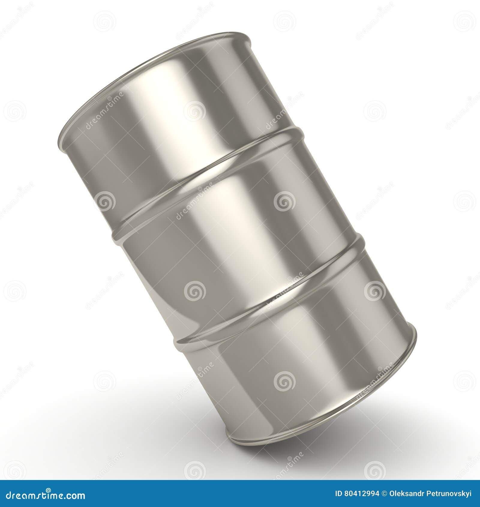 3D Rendering Shiny Chrome Barrel Stock Illustration - Illustration of ...