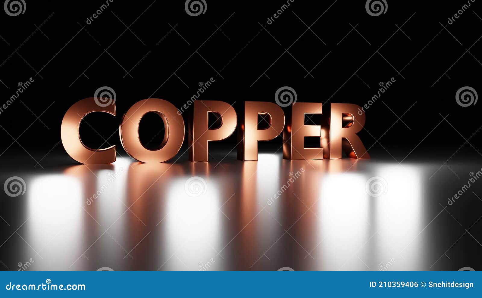 3d Rendering of Shiny Copper Material Text Stock Illustration ...