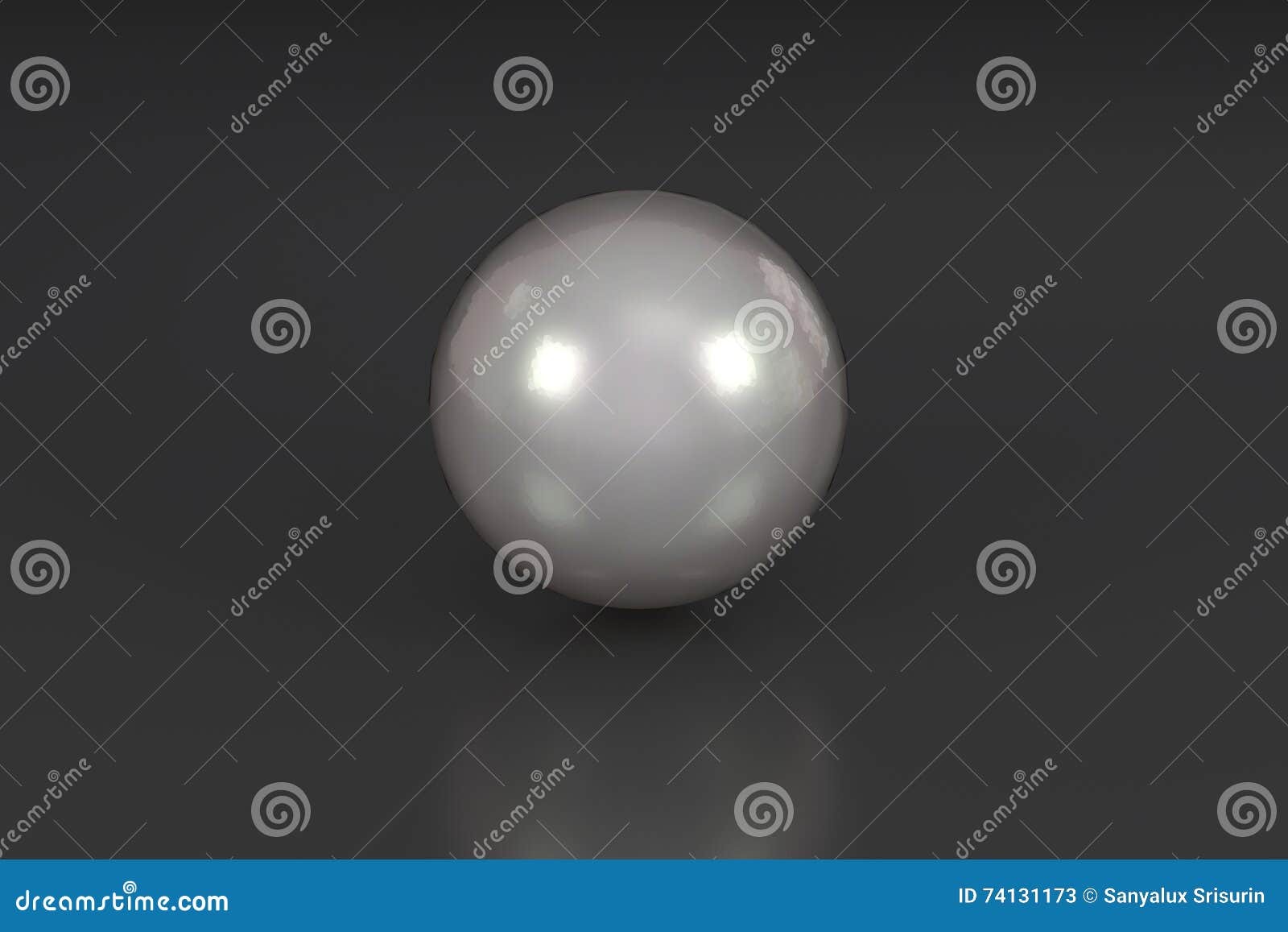 3D Rendering of a Shiny Pearl Stock Illustration - Illustration of ball ...
