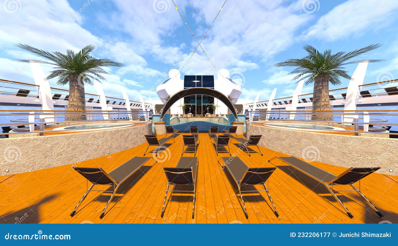 3D Rendering of the Ship Deck Stock Illustration - Illustration of ...