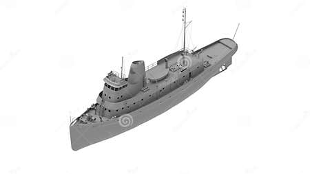 3D Rendering of a Ship Isolated on a White Background. Marine Vessel ...