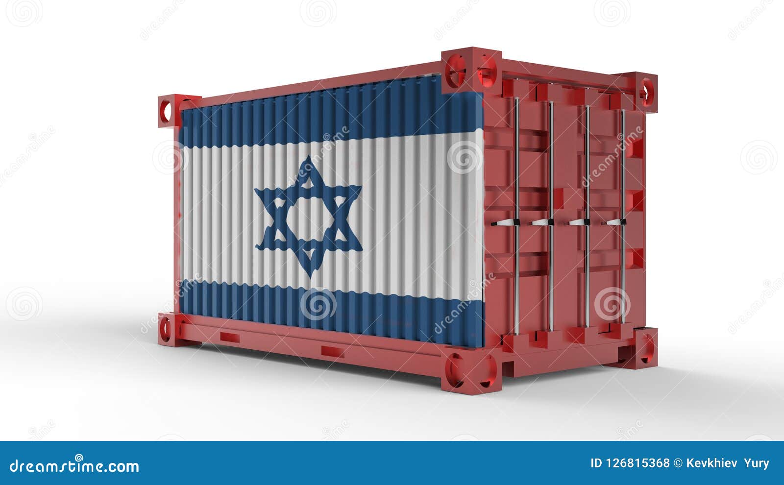 3d Rendering of a Shipping Cargo Container with Israel Flag Stock ...