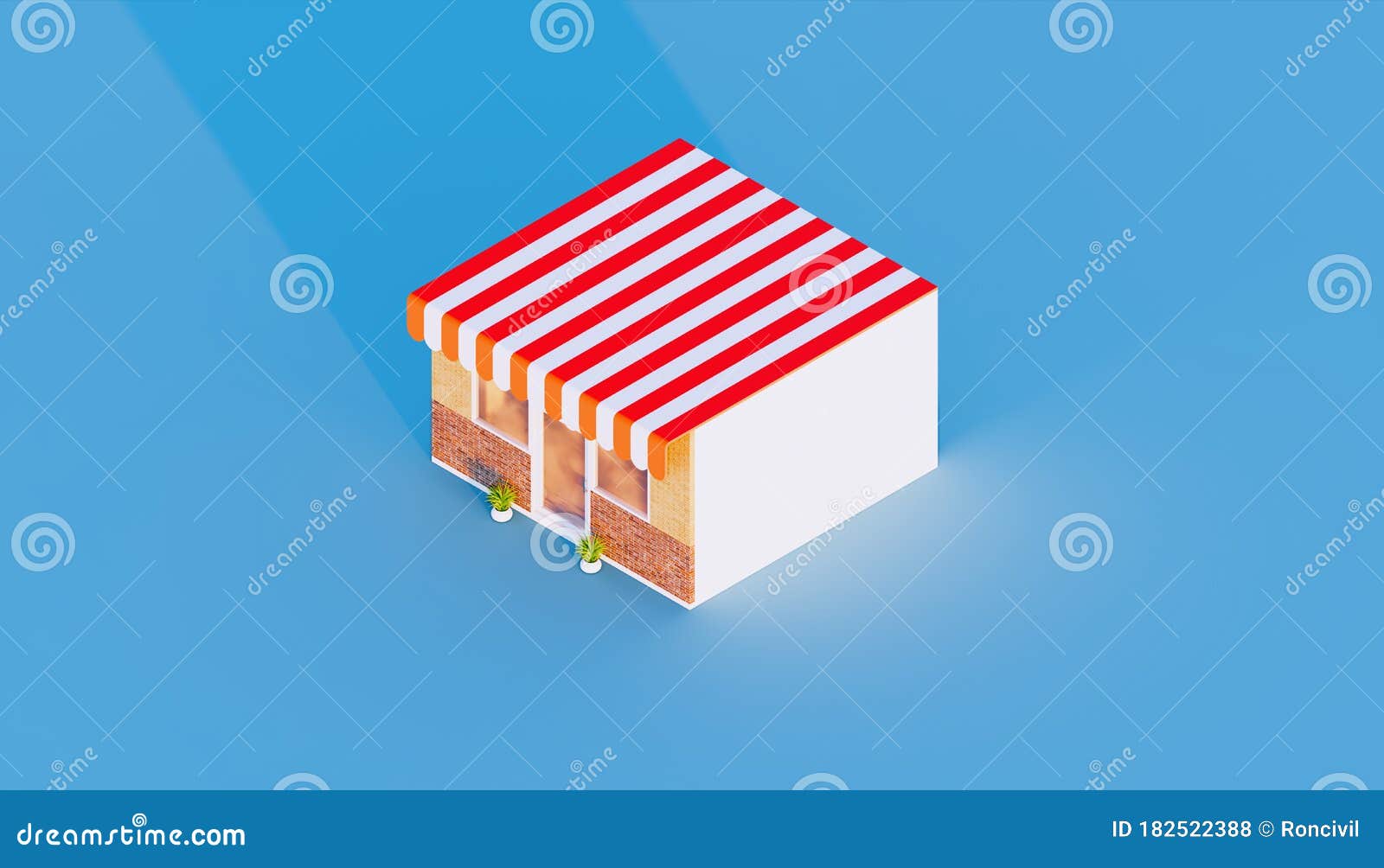3d Rendering of Shop Building Stock Illustration - Illustration of ...