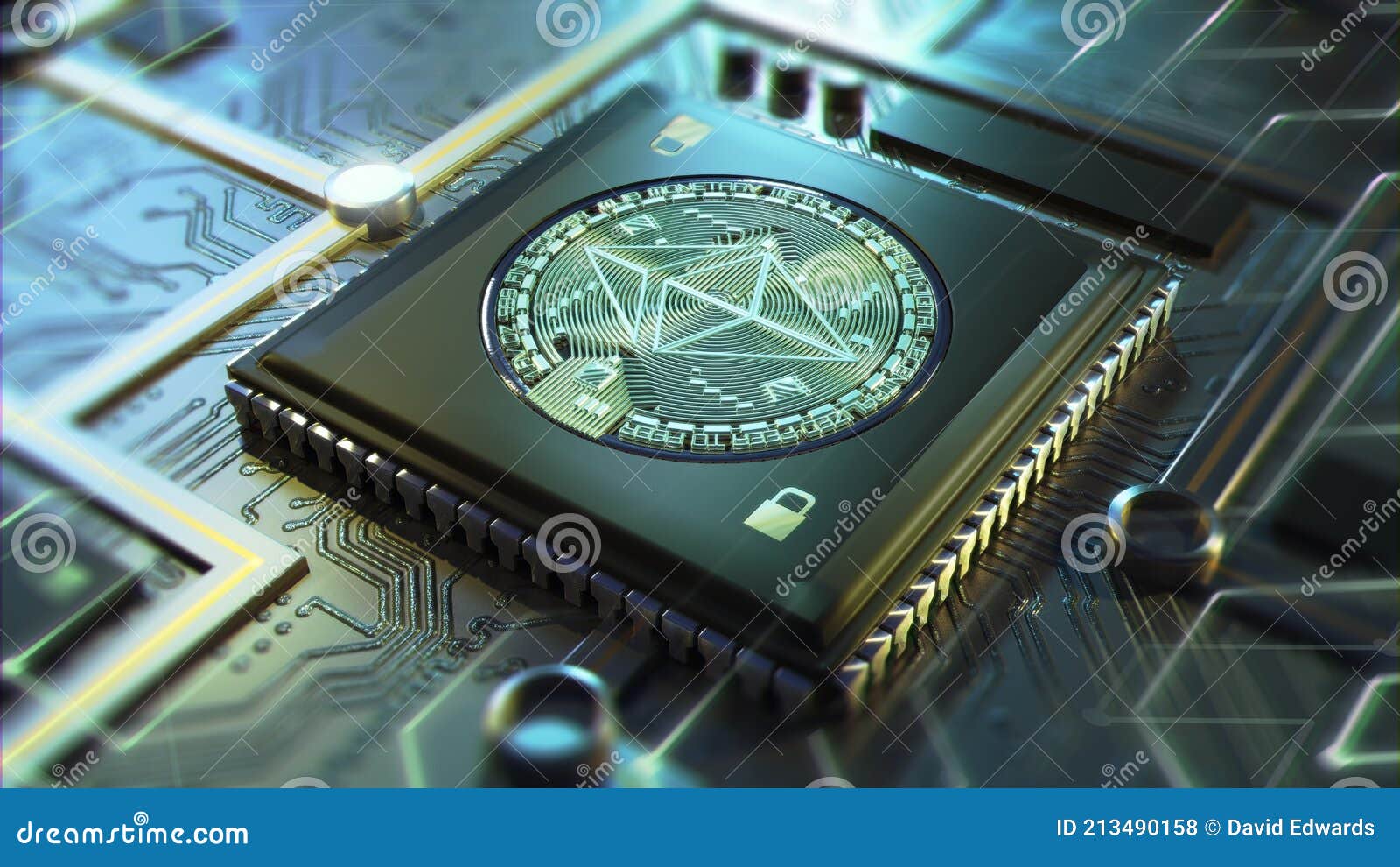Ethereum Coin Embedded in Microchip Editorial Stock Photo ...