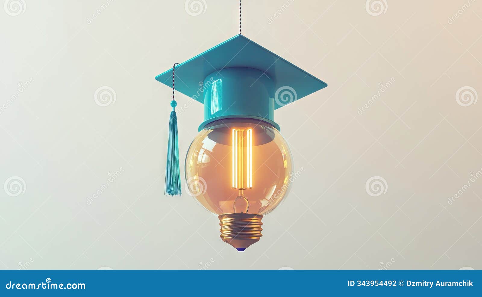 This 3D Rendering Shows an Academic Graduation Cap on Top of a Light ...