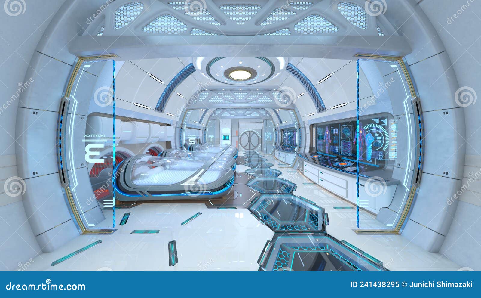 3D Rendering of the Sickbay in the Spaceship Stock Illustration ...