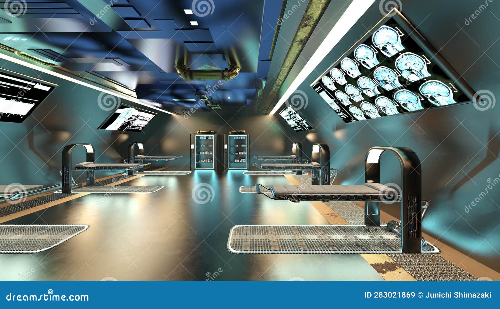 3D Rendering of the Sickbay in the Spaceship Stock Illustration ...