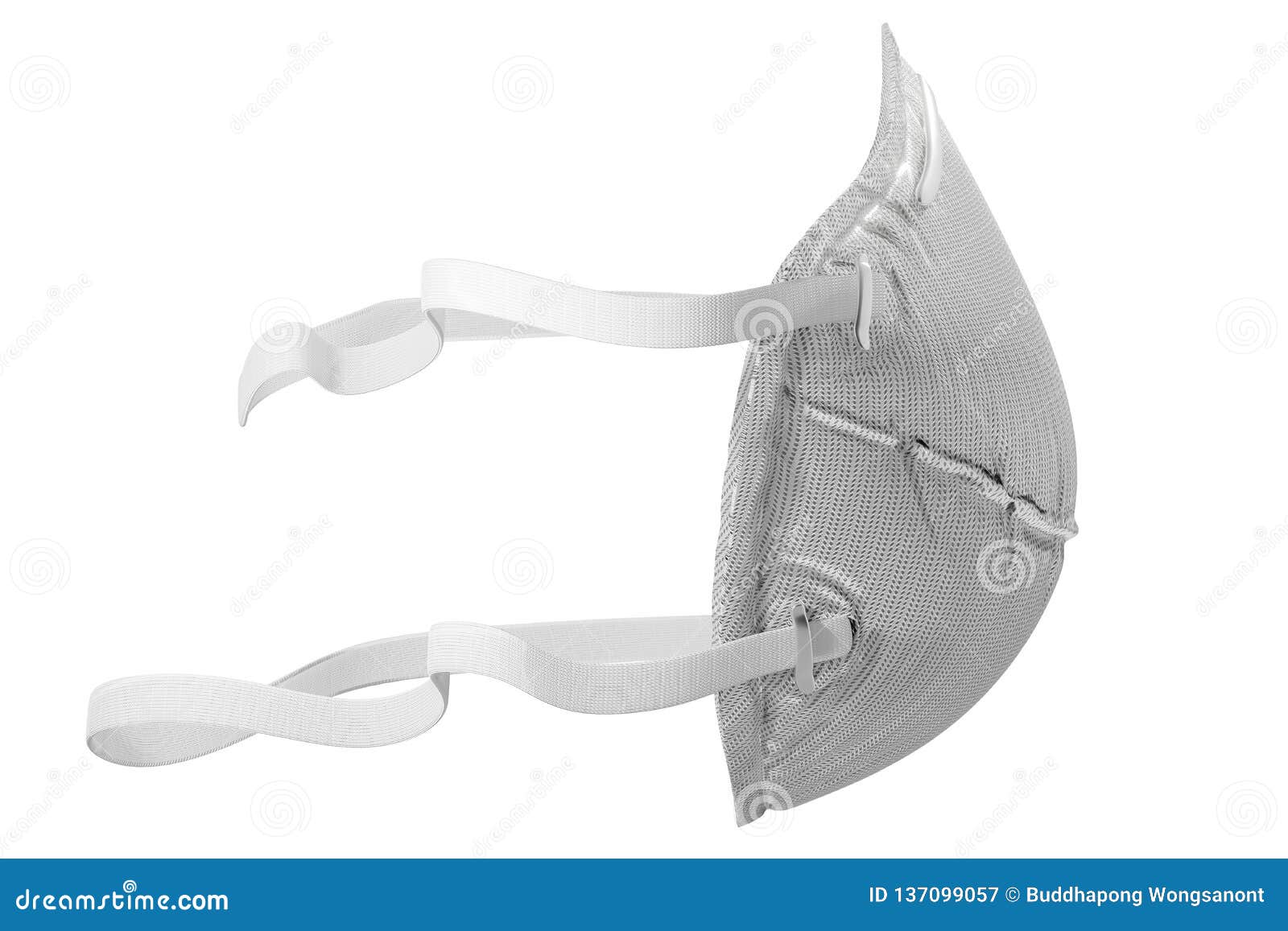 3d Rendering Side View of Protective Face Mask Isolated on White ...