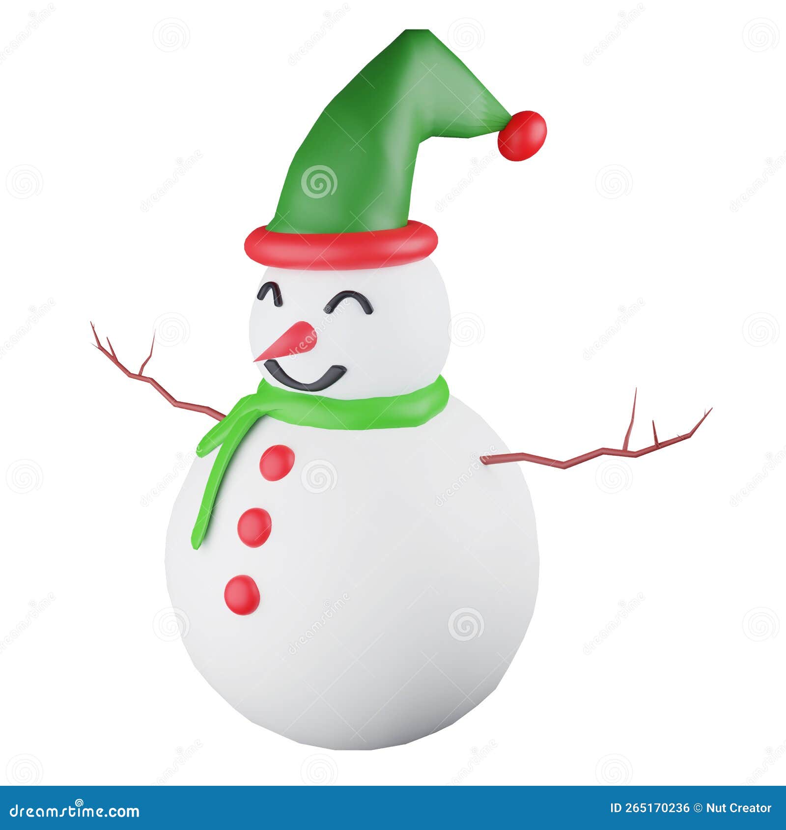 3D Rendering Side View Snowman Isolated on White Background 1 Stock ...