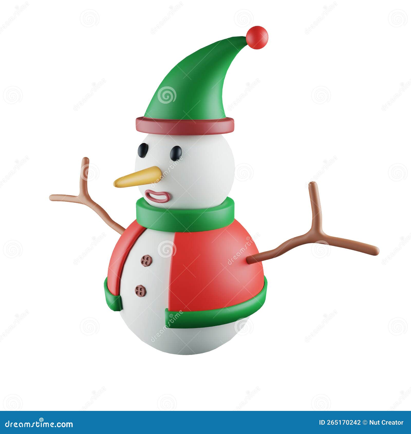 3D Rendering Side View Snowman Isolated on White Background 3 Stock ...