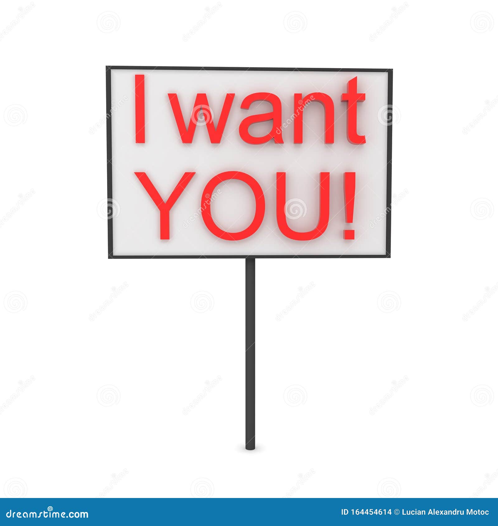 3D Rendering of Sign Saying I Want YOU Stock Illustration ...