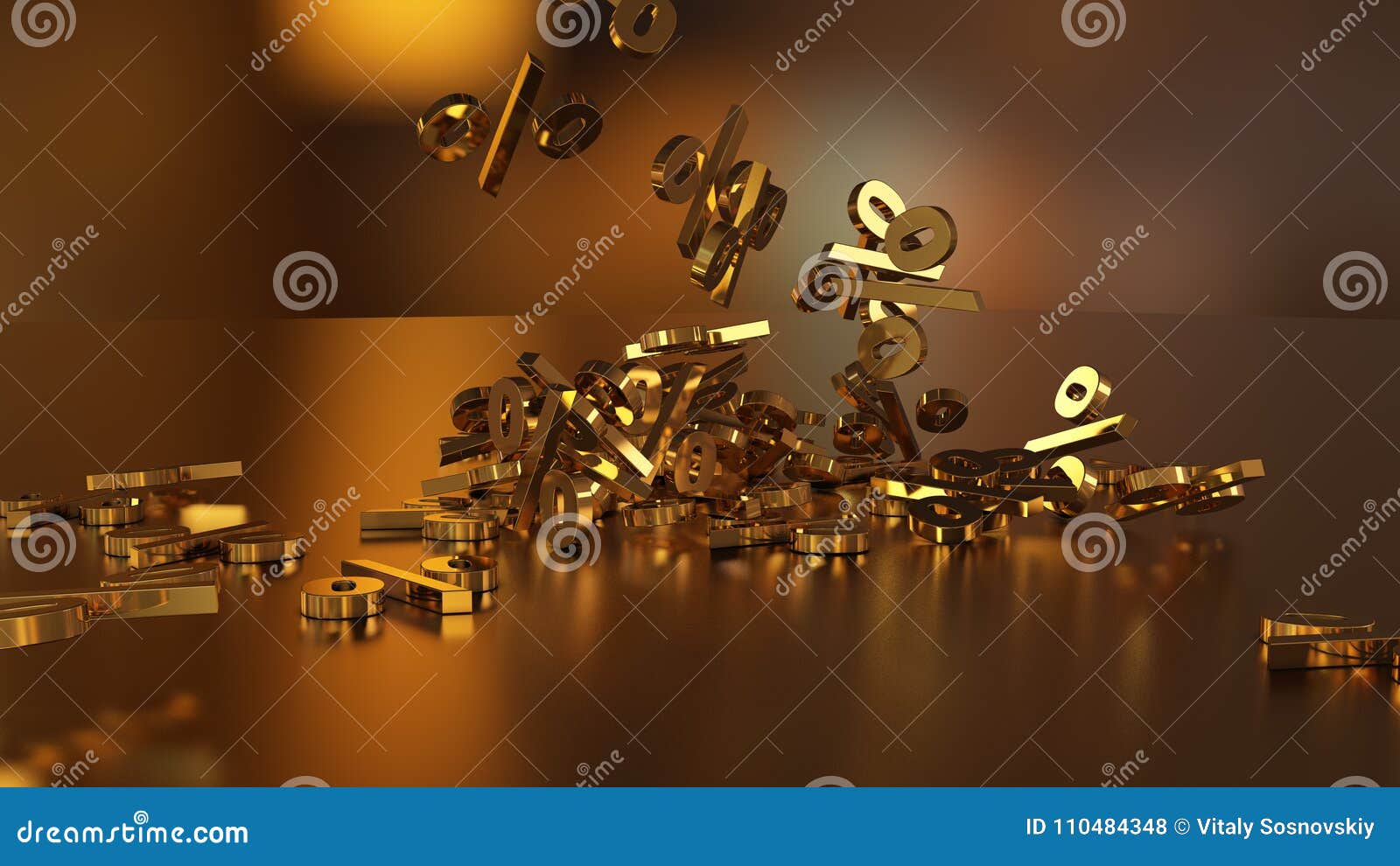 3D Rendering of a Large Number of Percent Signs Falling into a Heap ...