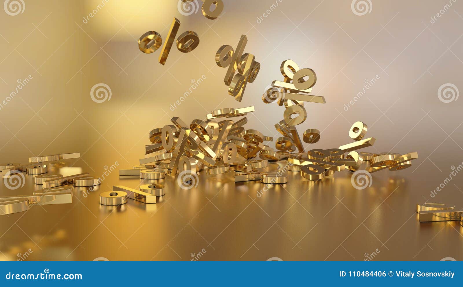 3D Rendering of a Large Number of Percent Signs Falling into a Heap ...