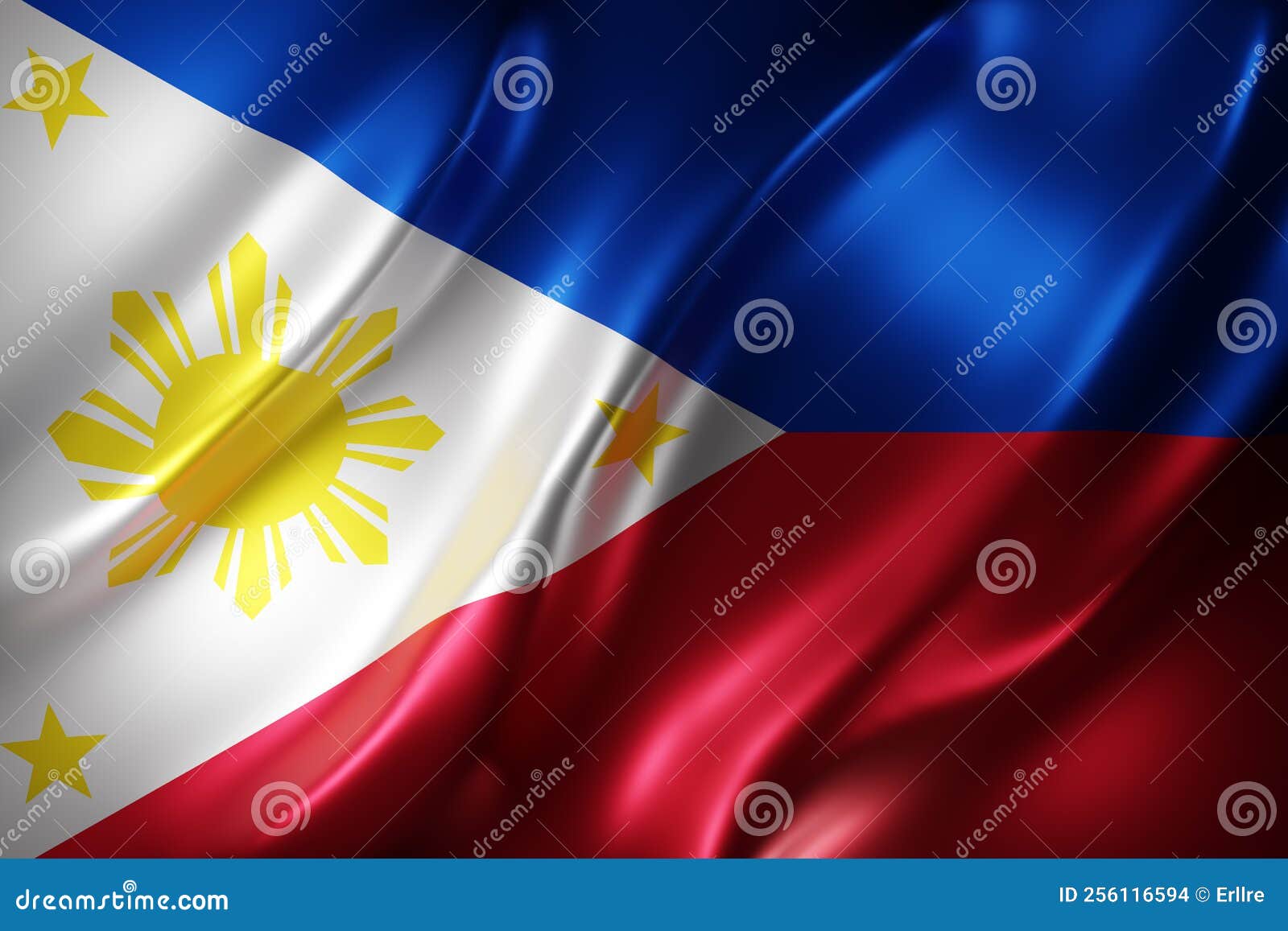 Philippines 3d flag stock illustration. Illustration of national - 256116594