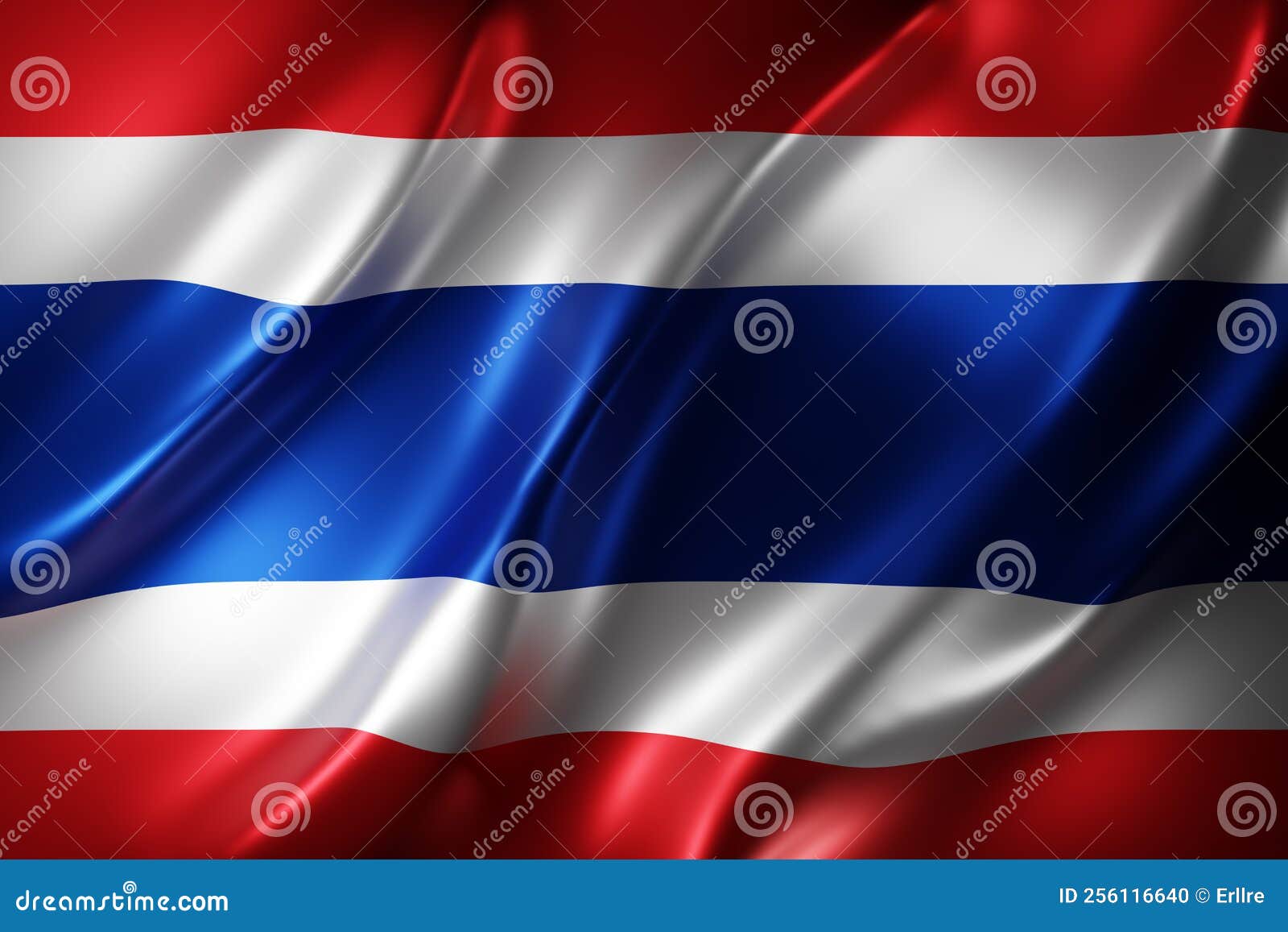 Thailand 3d flag stock illustration. Illustration of politics - 256116640