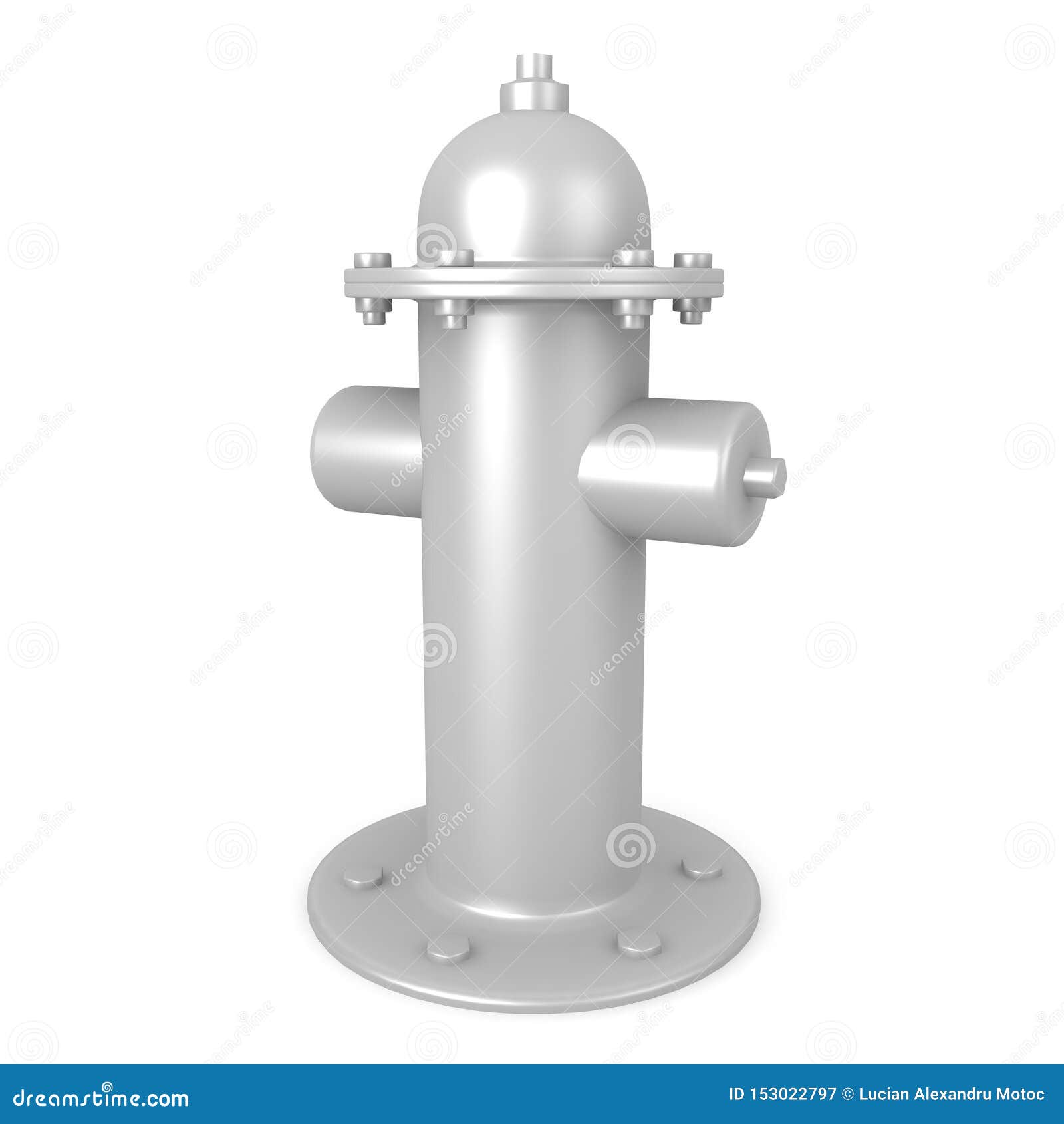 3D Rendering of Silver Grey Fire Hydrant Stock Illustration ...