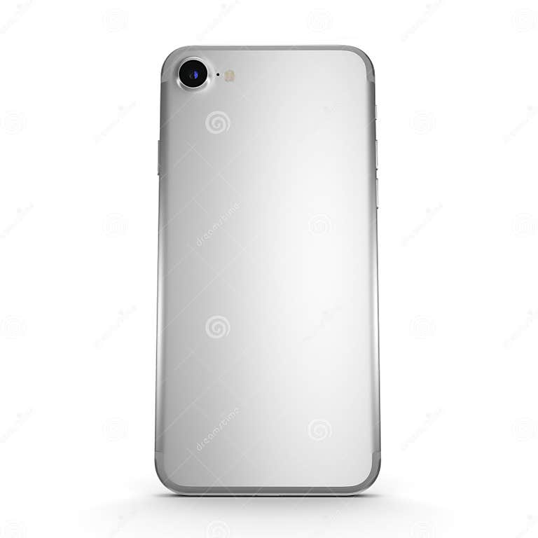 3D Rendering Silver Smartphone in IPhone Stule with Black Screen Stock ...