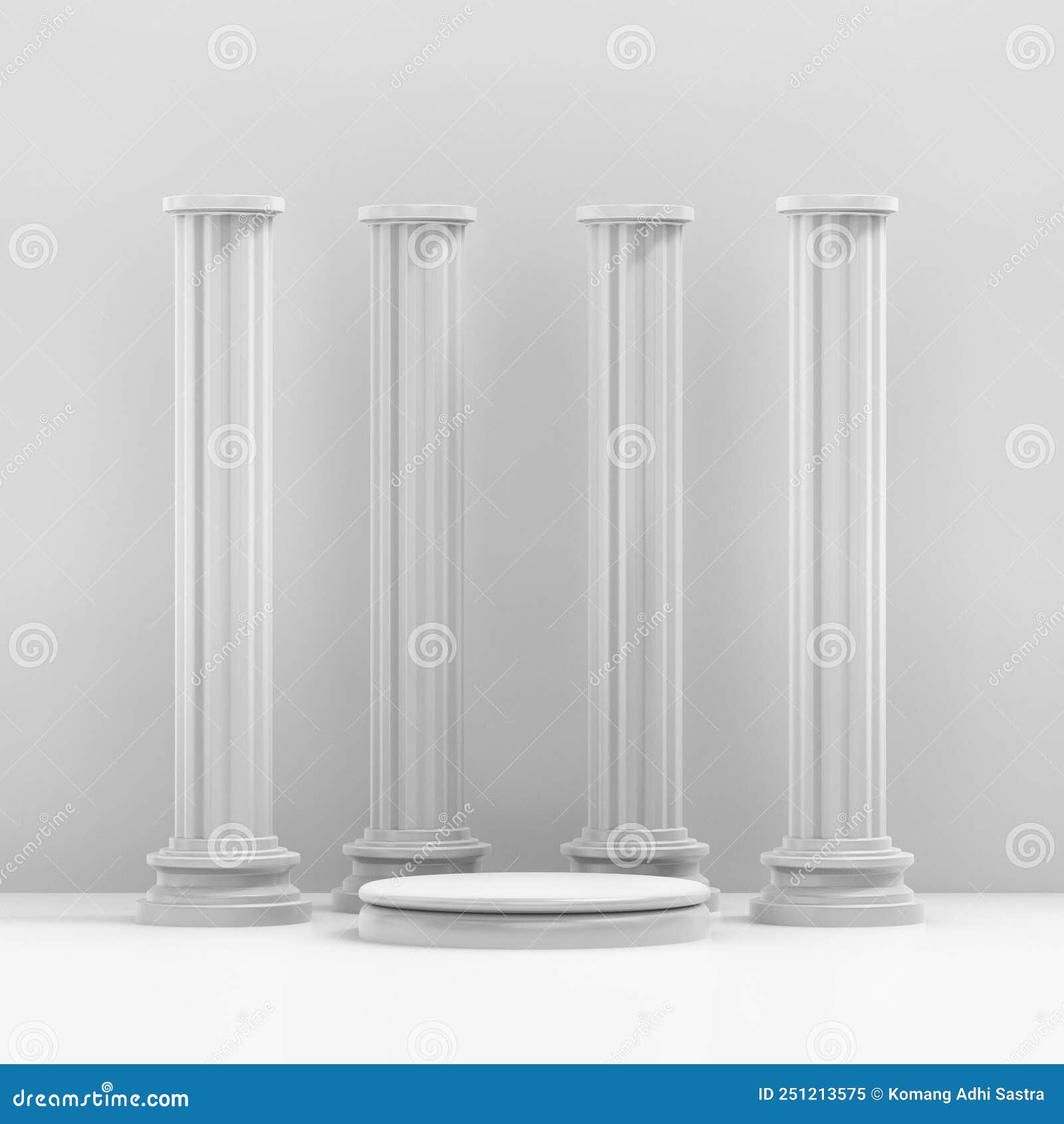 3D Rendering, Abstract Podium with Pillars Background Stock ...