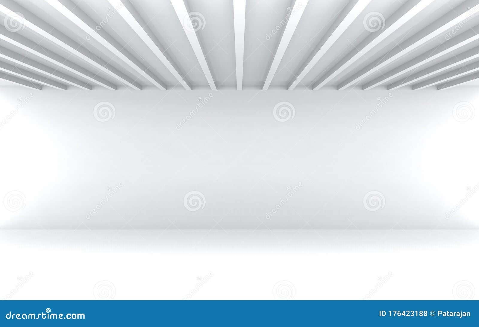 3d Rendering Simple Modern Parallel Panels Pattern Ceiling With Empty