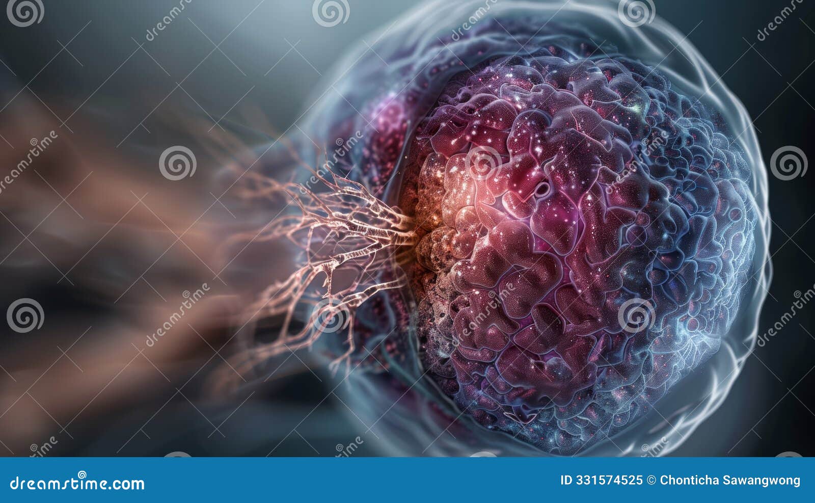 3D Rendering of a Single Human Cell with Intricate Details Showing Its ...