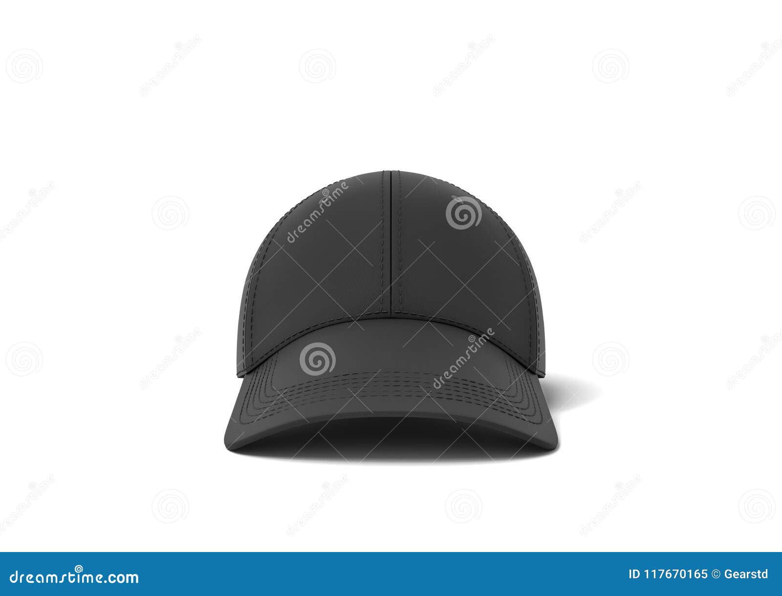 3d Rendering of a Single New Baseball Cap Made in Black Textile ...