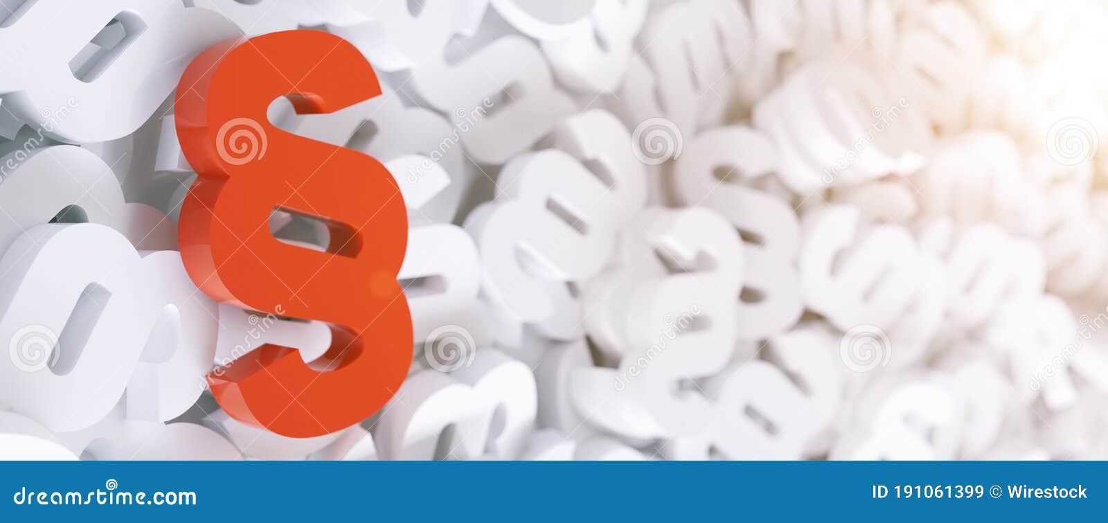 3D Rendering of a Single Red Paragraph Section Sign on a Background of ...