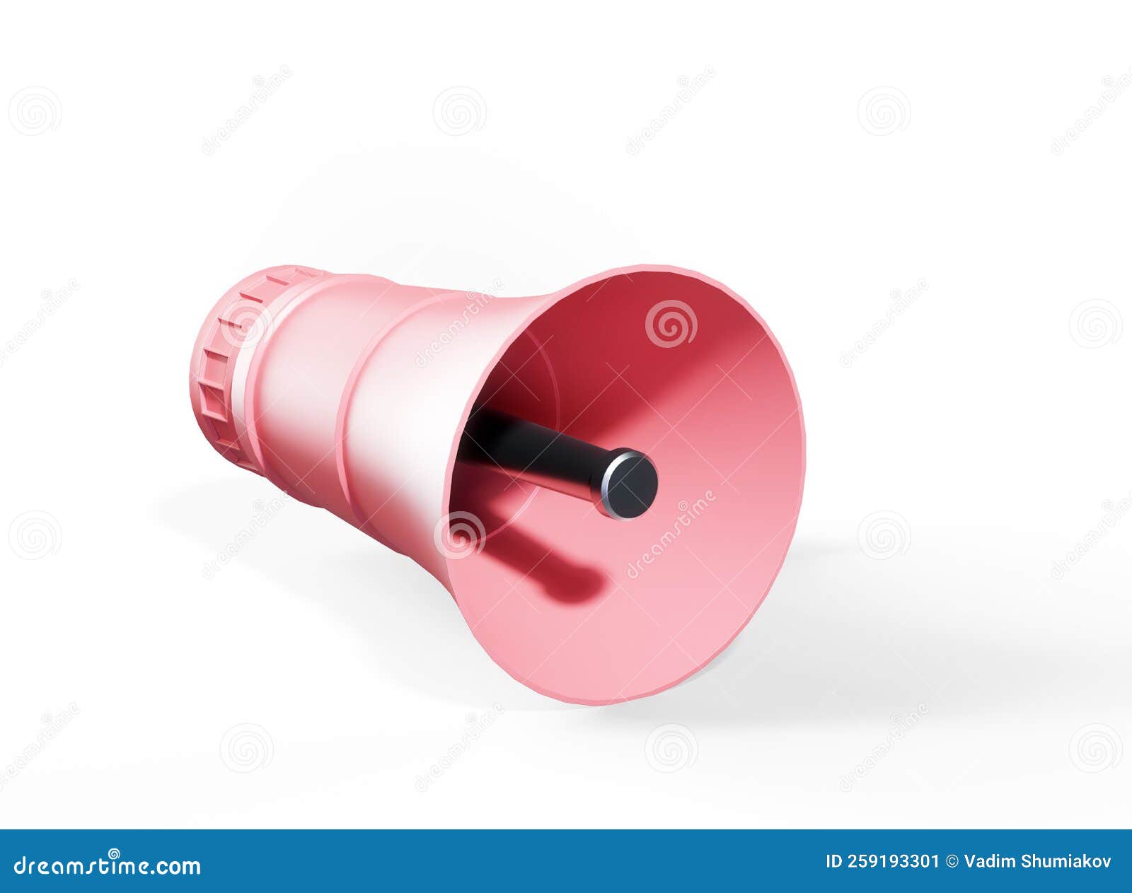 3d Rendering of a Single Red and White Megaphone Isolated on White ...