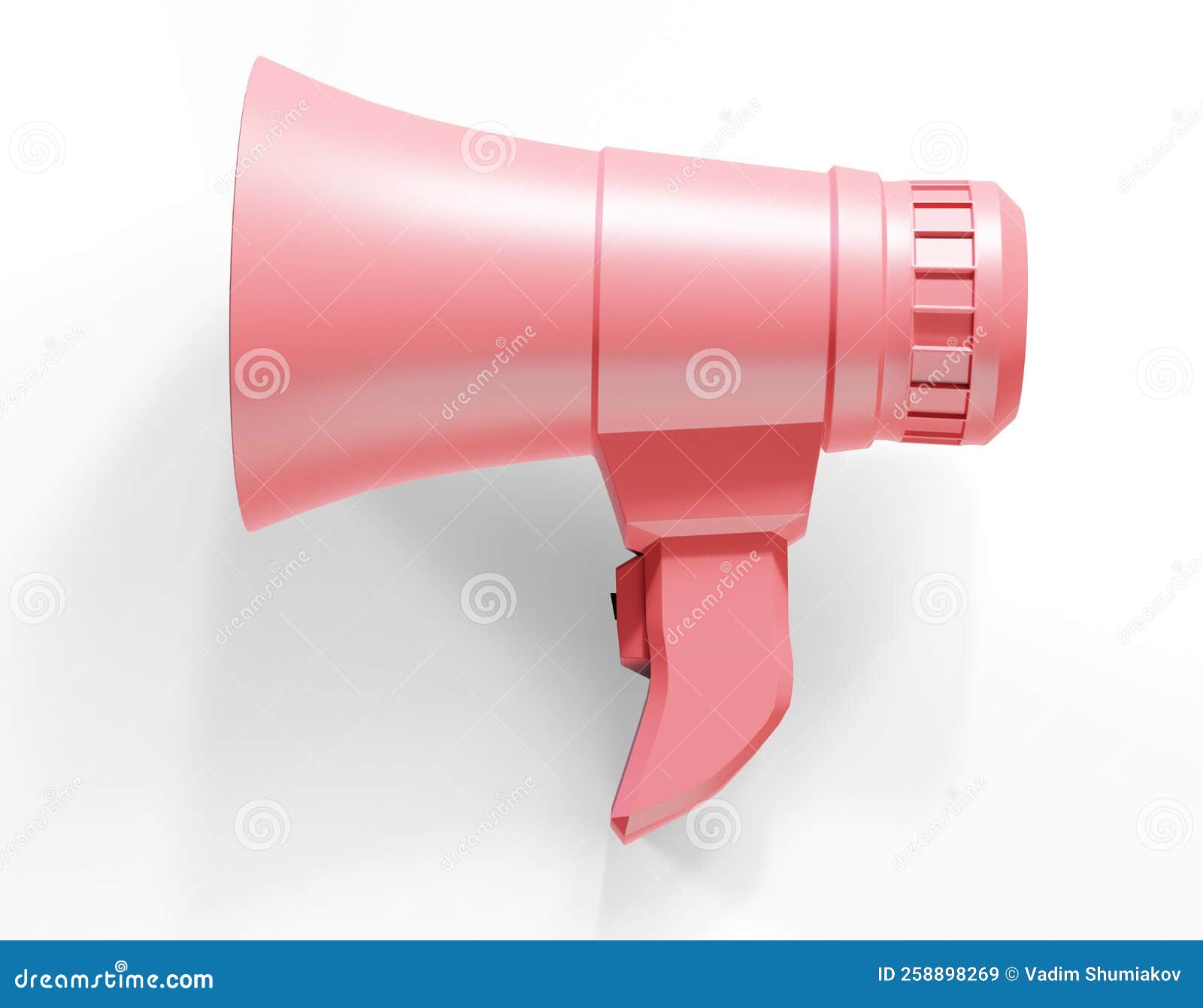 3d Rendering of a Single Red and White Megaphone Isolated on White ...