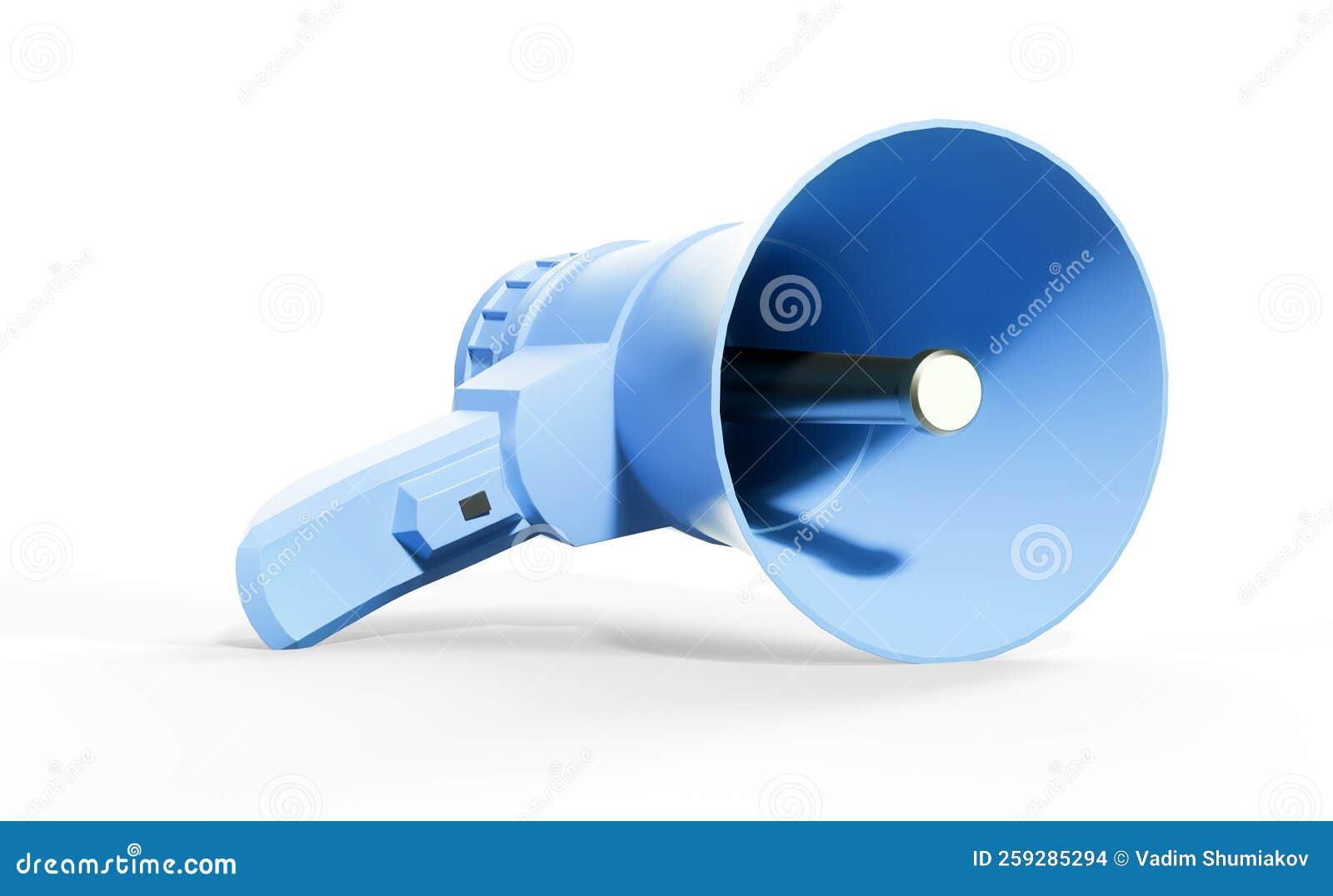 3d Rendering of a Single Red and White Megaphone Isolated on White ...