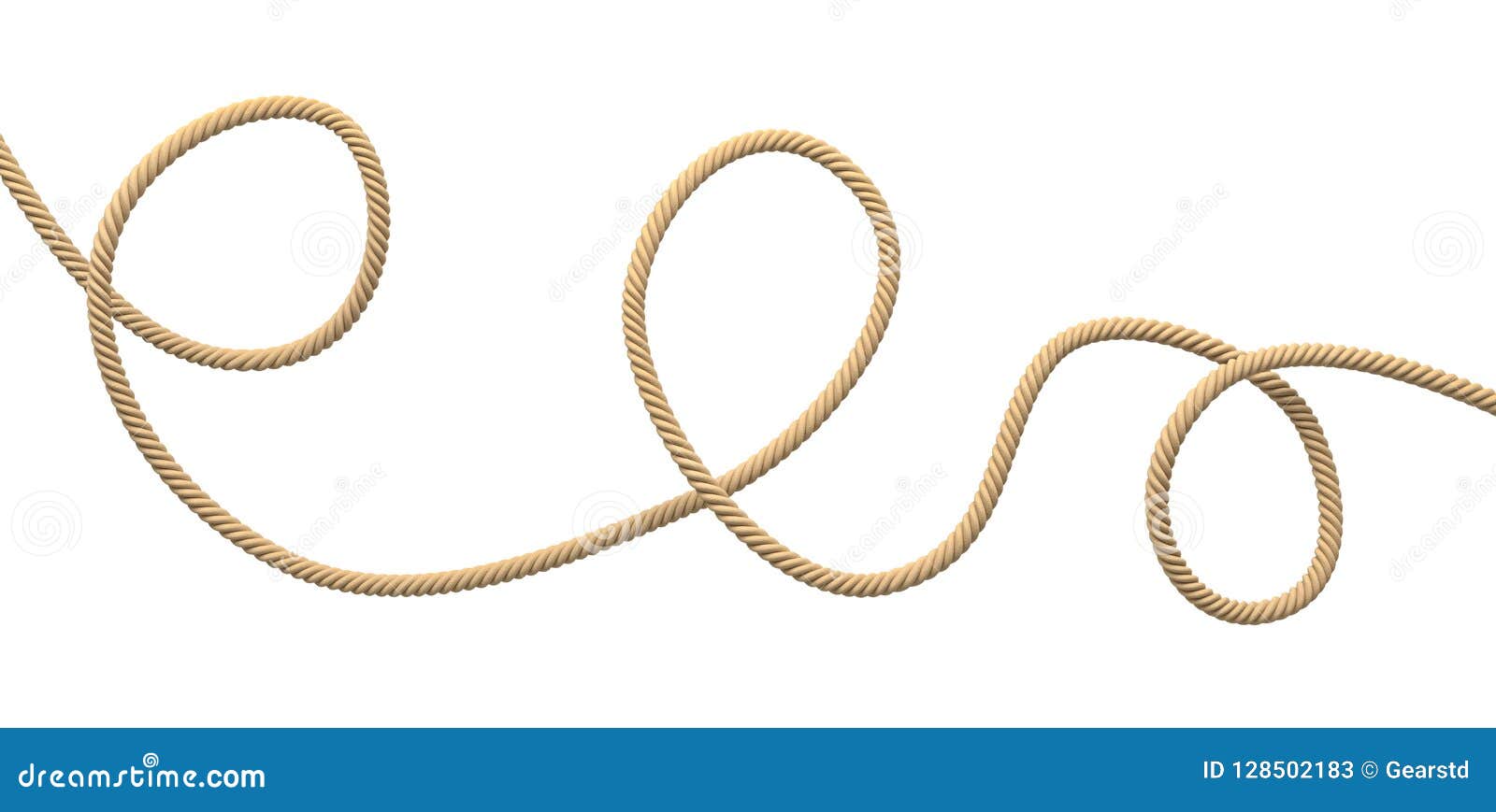3d Rendering Of A Rope Tied In A Lasso And Flying On A White Background ...