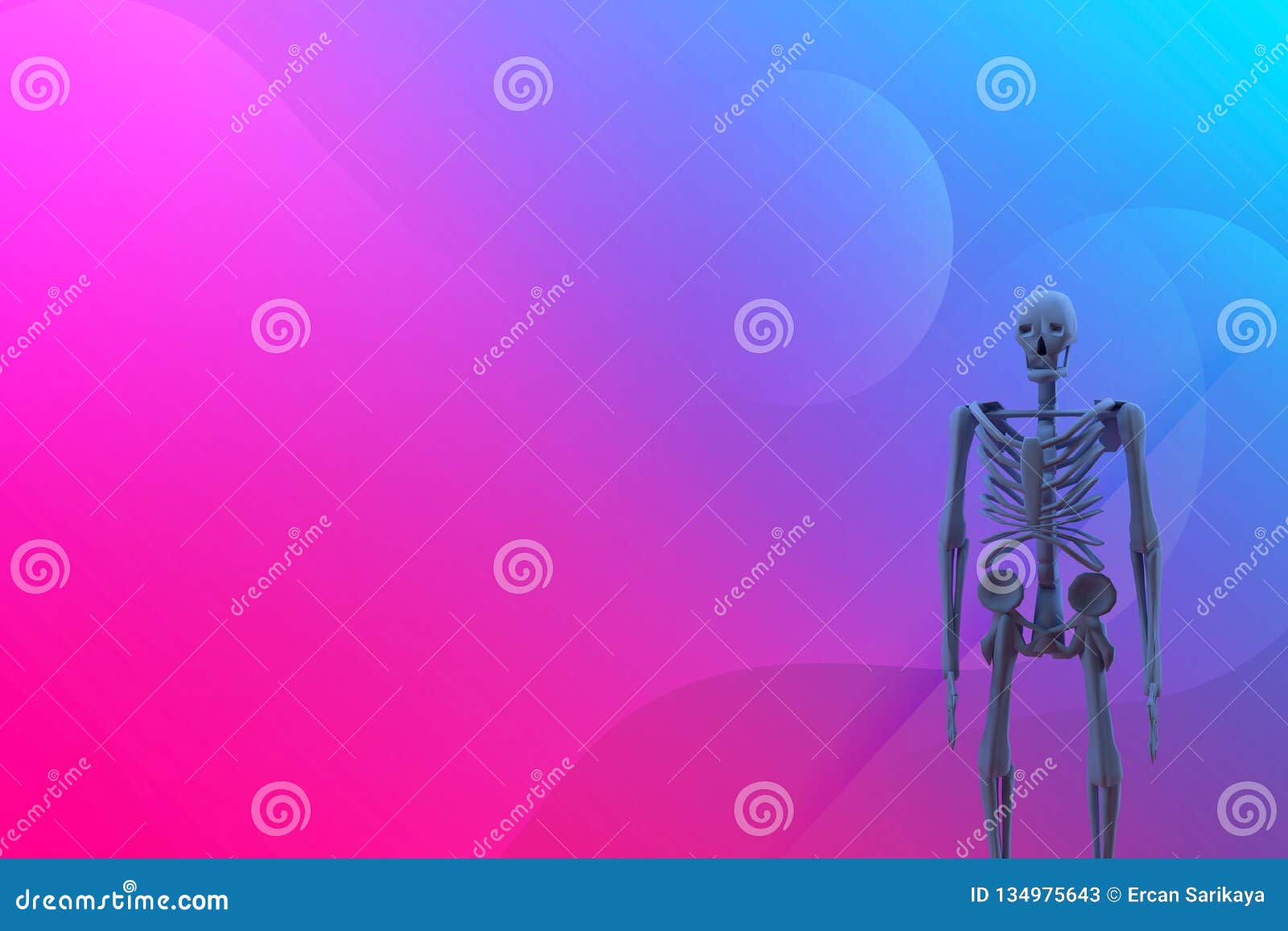 3D Rendering Skeleton with Abstract Colorful Background Stock ...