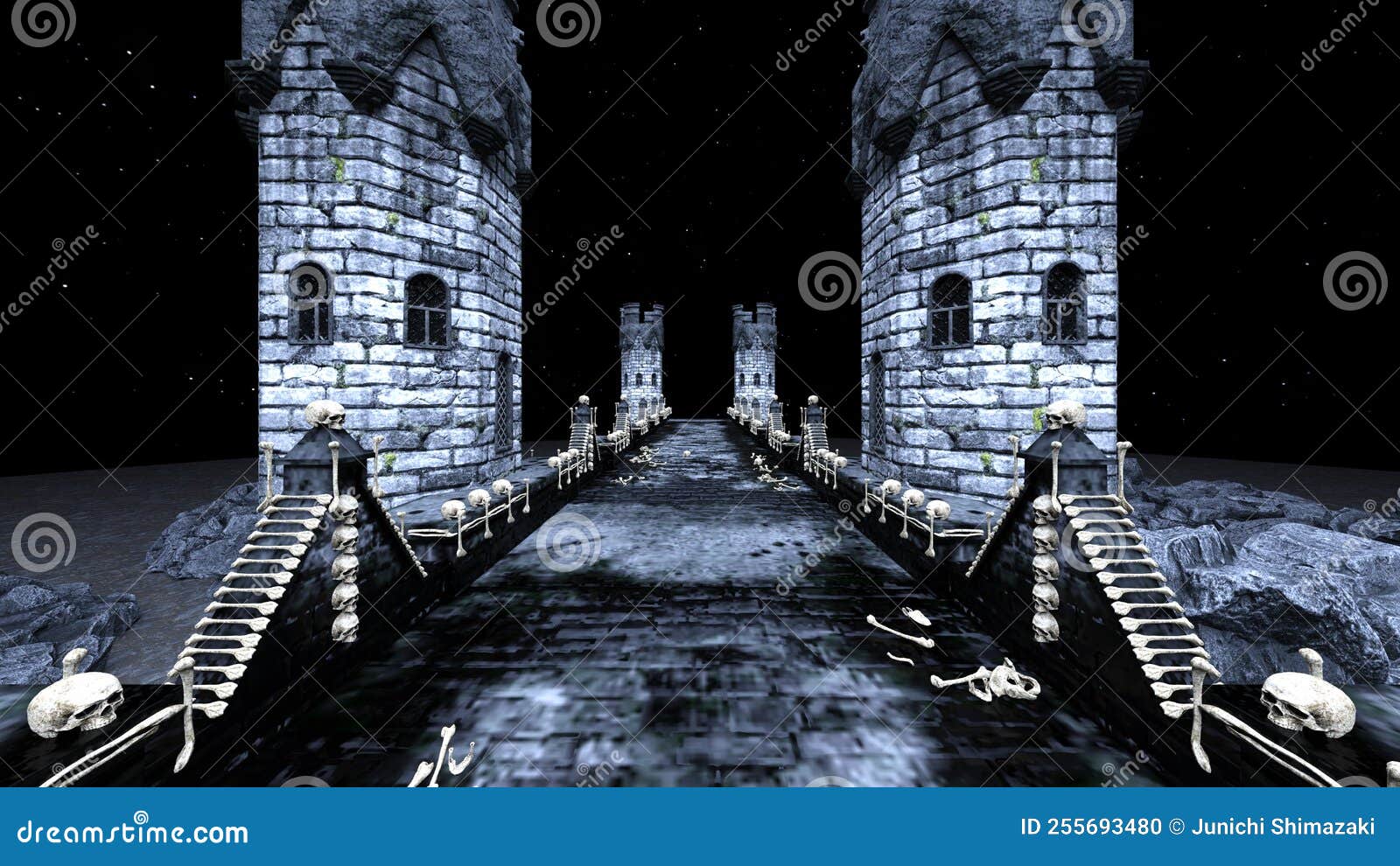3D Rendering of the Skeleton Castle Stock Illustration - Illustration ...