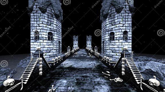 3D Rendering of the Skeleton Castle Stock Illustration - Illustration ...