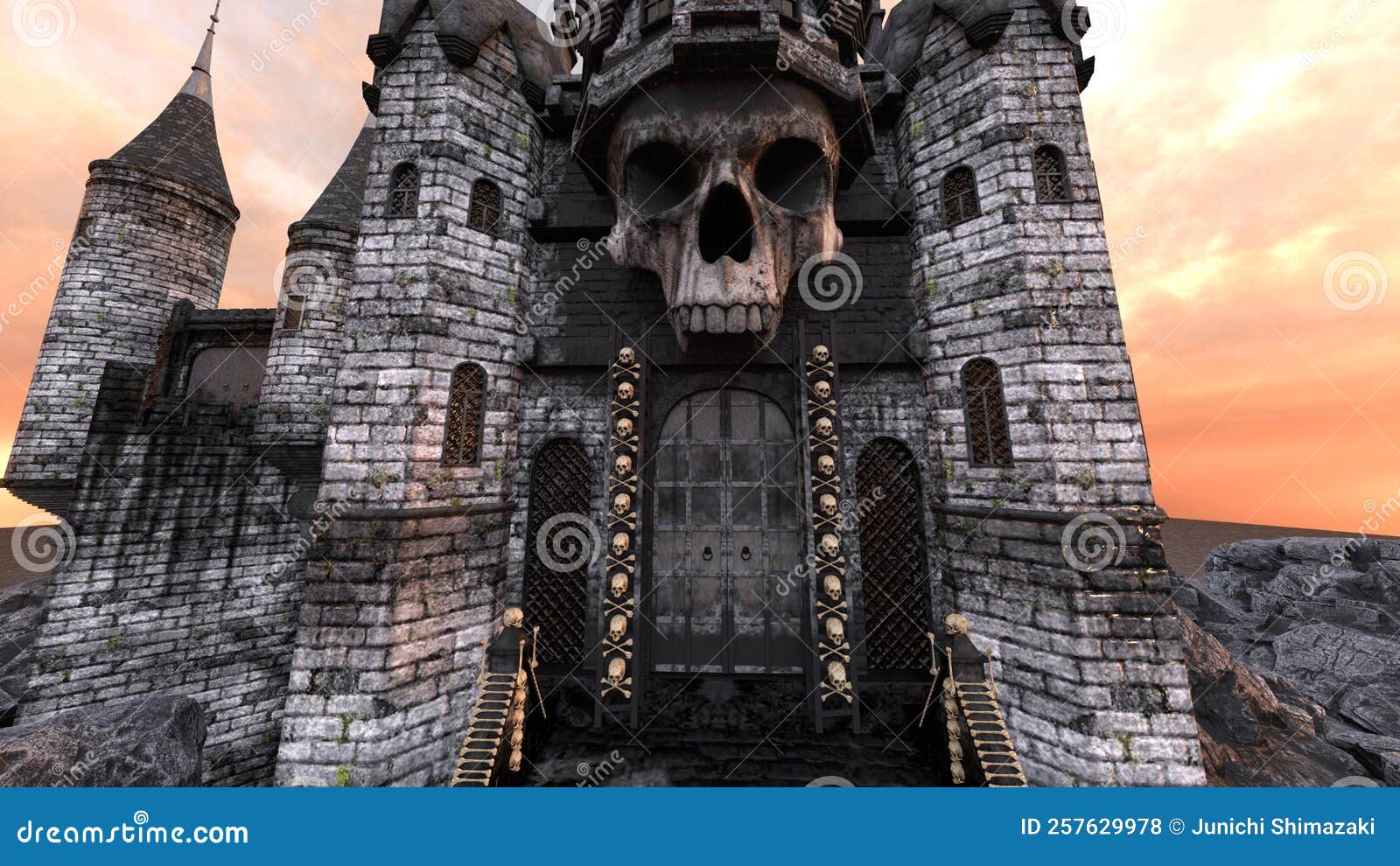 3D Rendering of the Skeleton Castle Stock Illustration - Illustration ...