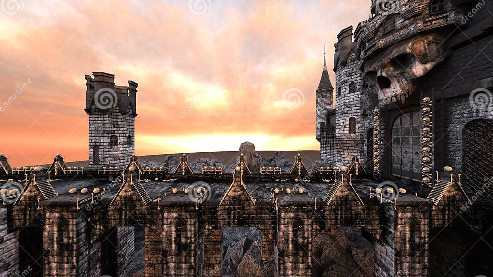 3D Rendering of the Skeleton Castle Stock Illustration - Illustration ...