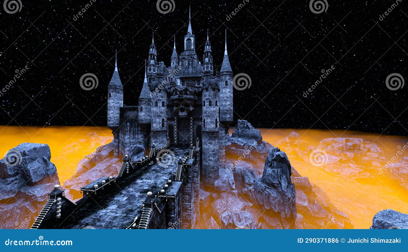3D Rendering of the Skeleton Castle Stock Illustration - Illustration ...