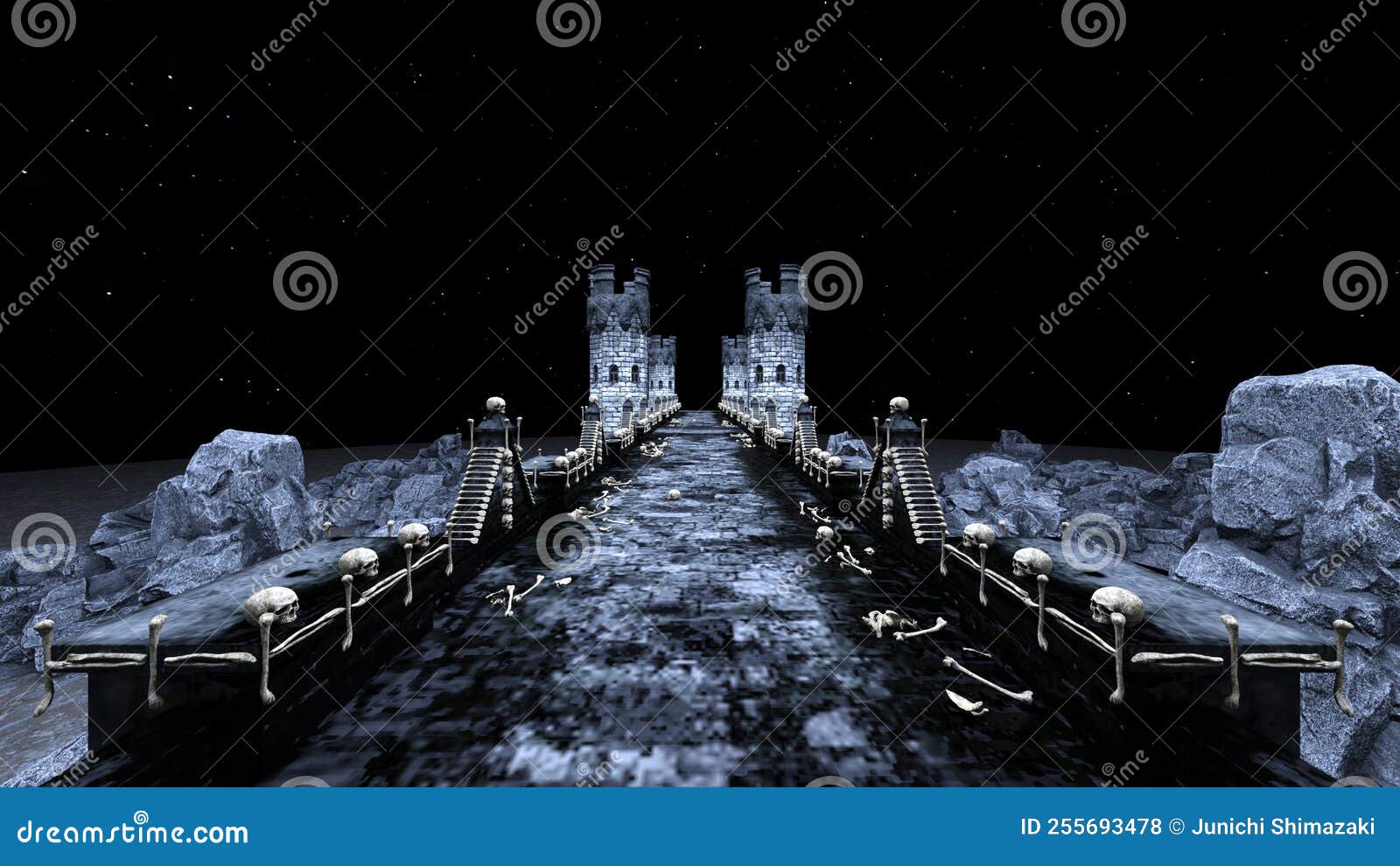 3D Rendering of the Skeleton Castle Stock Illustration - Illustration ...