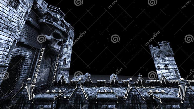 3D Rendering of the Skeleton Castle Stock Illustration - Illustration ...