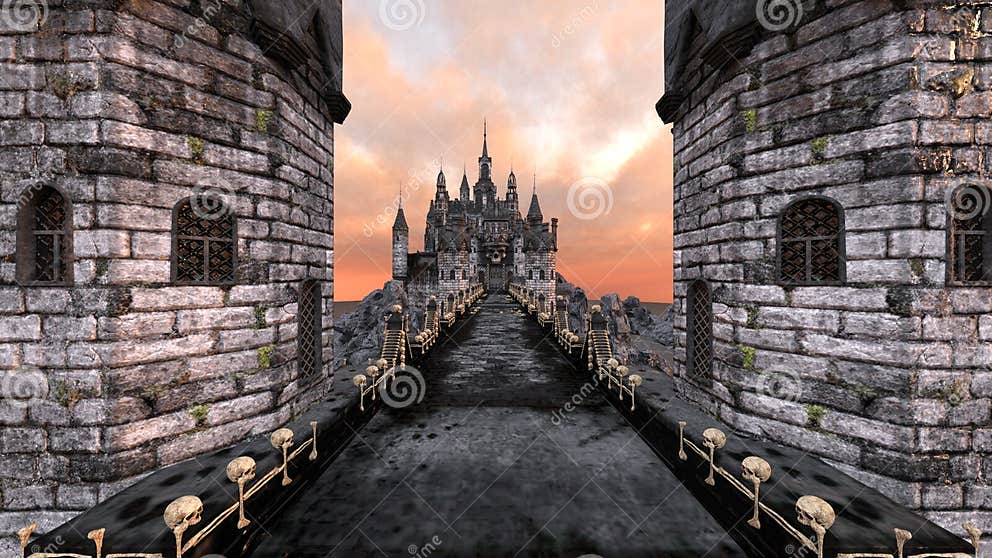 3D Rendering of the Skeleton Castle Stock Illustration - Illustration ...
