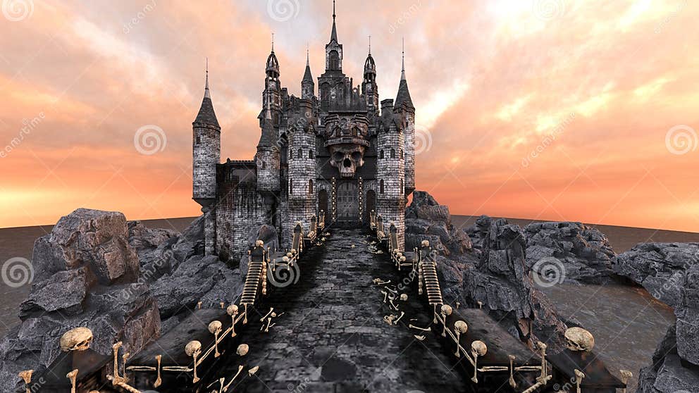 3D Rendering of the Skeleton Castle Stock Illustration - Illustration ...