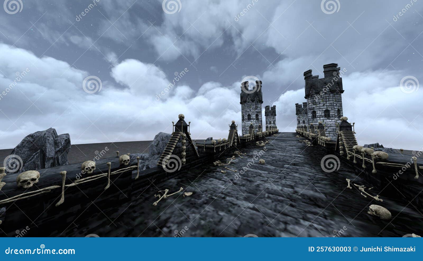 3D Rendering of the Skeleton Castle Stock Illustration - Illustration ...