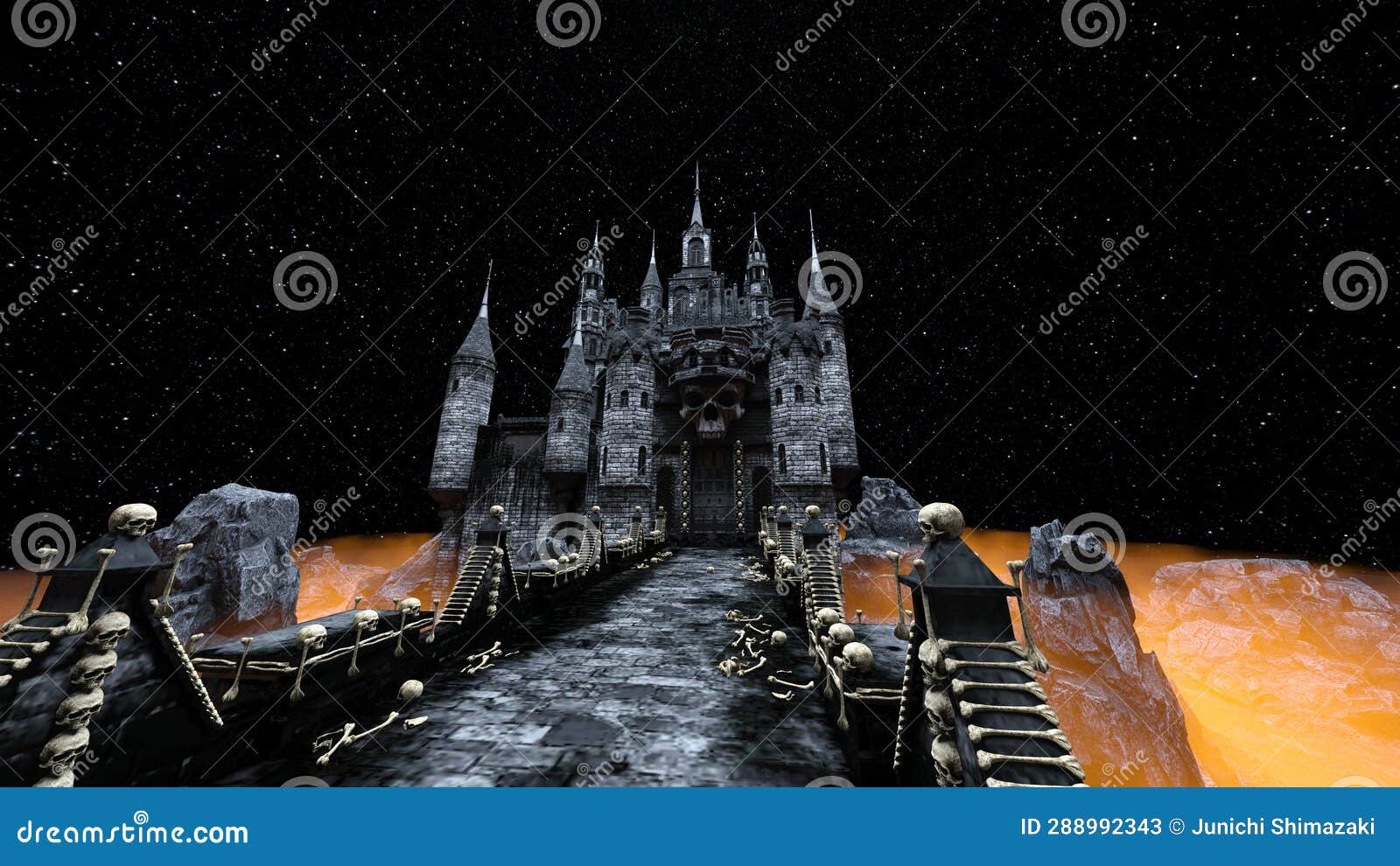 3D Rendering of the Skeleton Castle Stock Illustration - Illustration ...