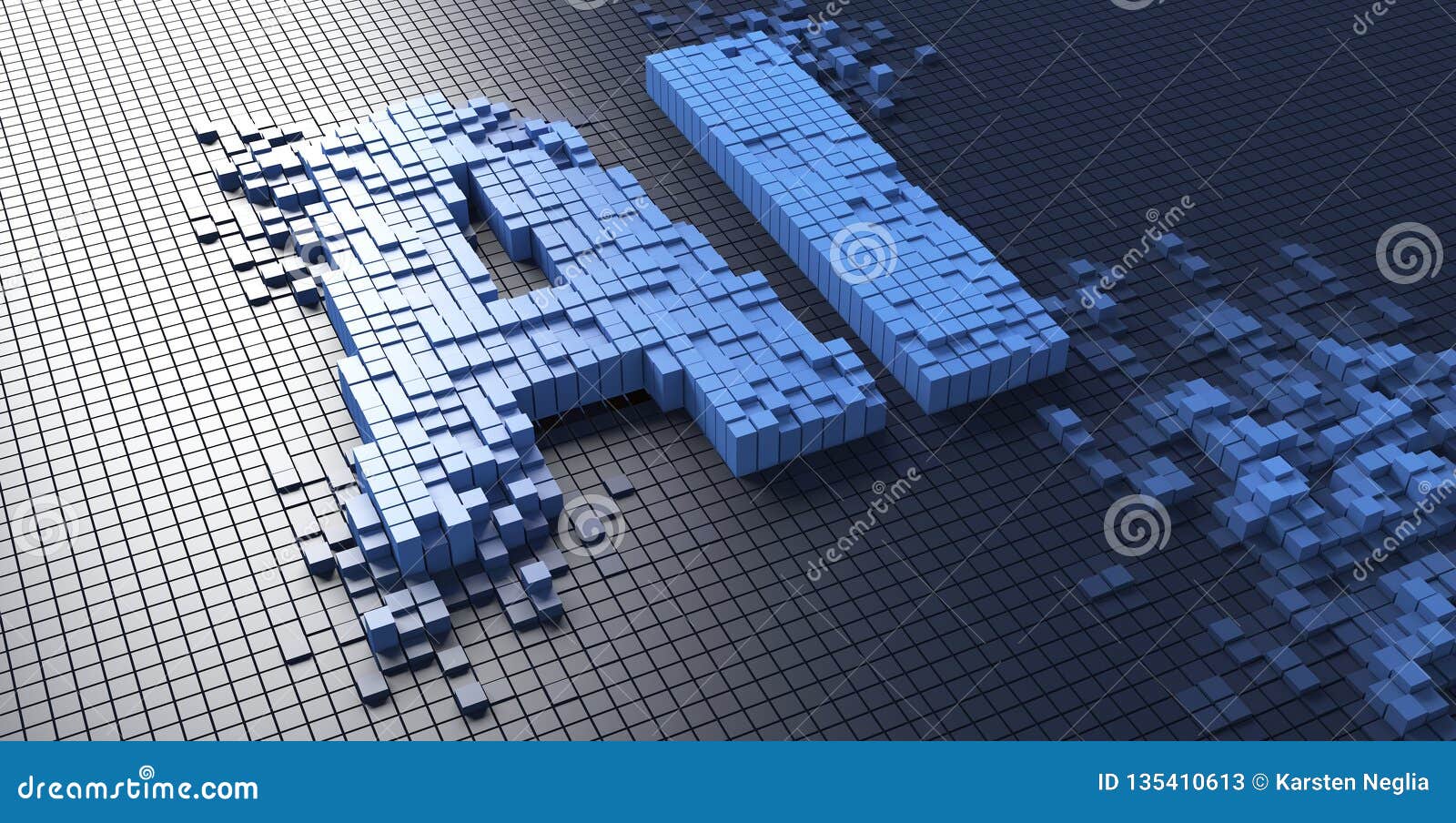 3d Rendering of Small Blue Boxes Forming the AI Letters Artificial ... 3d Rendering of Small Blue Boxes Forming the AI Letters Artificial ...