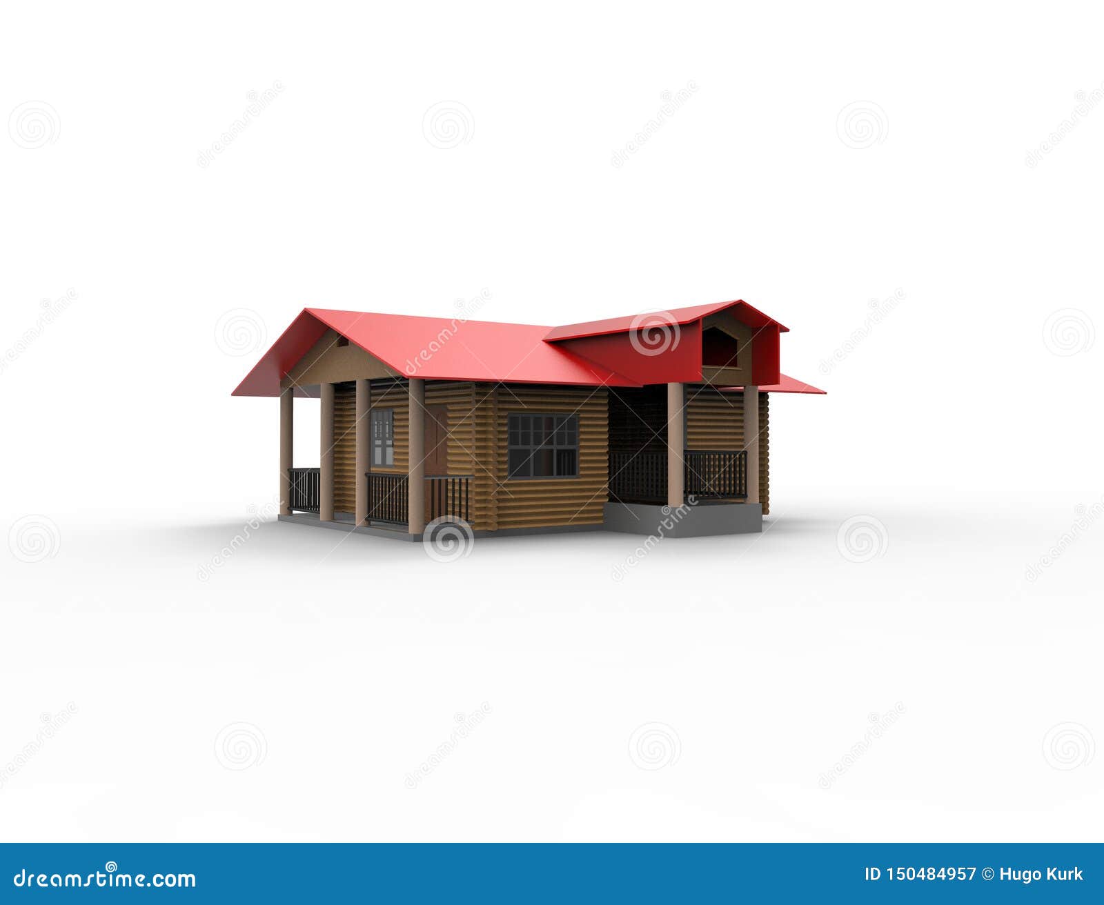 3d Rendering of a Small Cabin House Isolated in White Background Stock ...