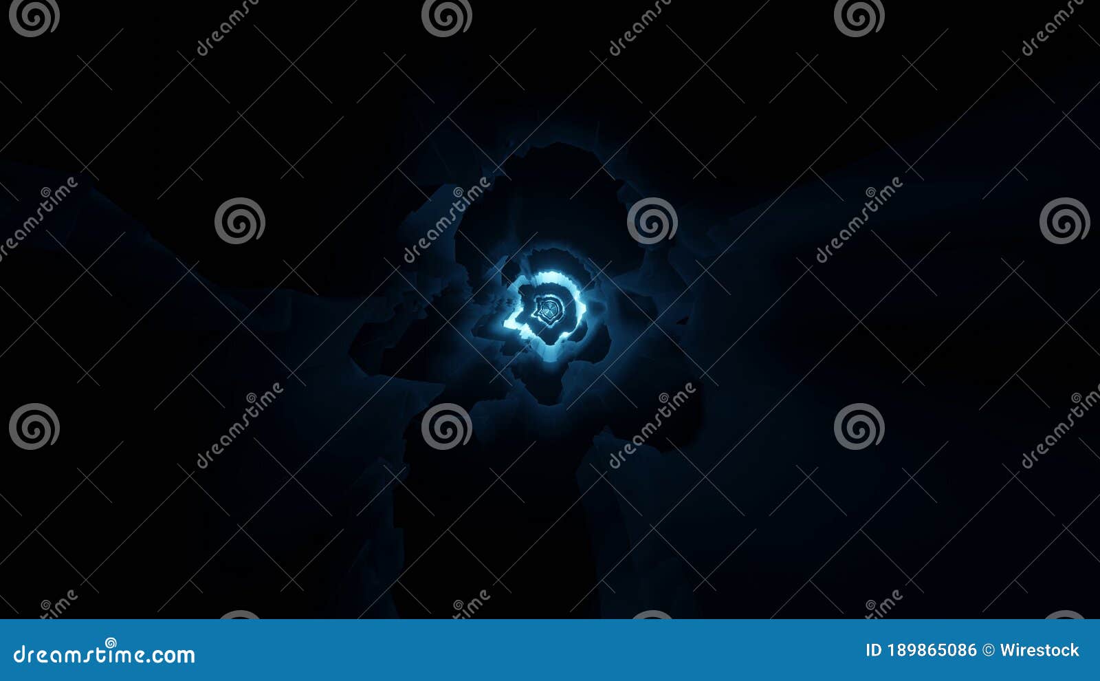 3D Rendering of a Small Light Blue Circle on the Center Surrounded with ...
